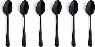 Amefa AUSTIN Espressol&ouml;ffel 6-teilig | stylisches Design in Trendfarbe | Edelstahl mit PVD Veredelung | schwarz satiniert | 12 cm | Esspresso L&ouml;ffel mini | 