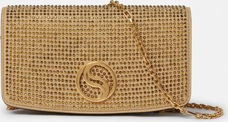 Stella McCartney S-Wave Sequinned Wallet on Strap, Woman, Gold
