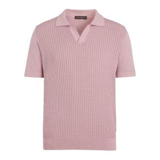 Oscar Jacobson Alf Bomuld Polo Skjorte - - Knitwear - Herren - Rosa - M
