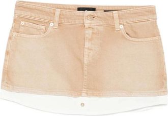 7 For All Mankind Femme, Jupes, Beige, Taille: W25 Jupe en jean &agrave; panneaux