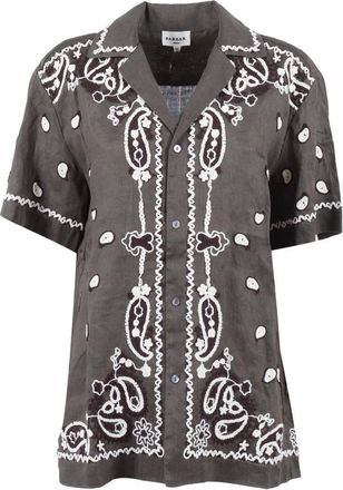 P.A.R.O.S.H. P.a.r.o.s.h., Femme, Blouses et Chemises, Vert, Taille: 38 FR Camicia C/Ricamo