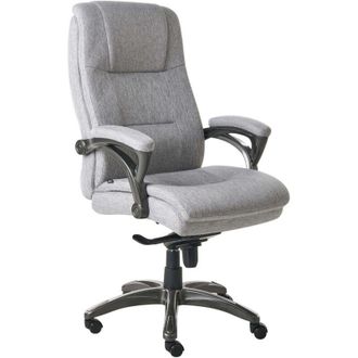 Beliani Beliani - Chefsessel Grau Leinen Stoff Gepolstert H&ouml;henverstellung Drehbar Neigungsfunktion Ergonomische Form B&uuml;rostuhl B&uuml;rosessel