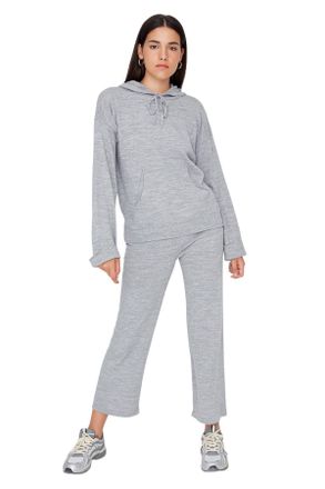 Trendyol Trendyol Damen Strickwaren, einfarbig, zweiteilig Aufeinander abgestimmtes Outfit, grau, 38 (2er Pack)