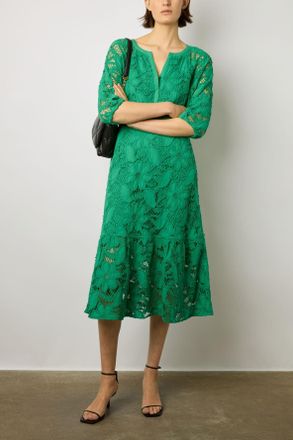 Gerard Darel Robe midi en broderies - ELEONIE - Vert