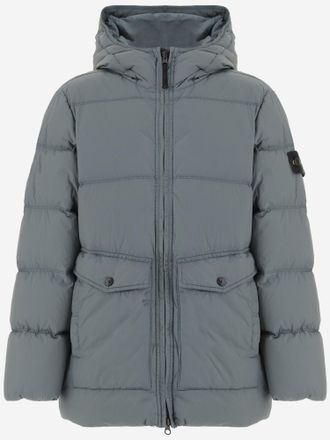 Stone Island Boys Technical Hooded Jacket Dark Blue