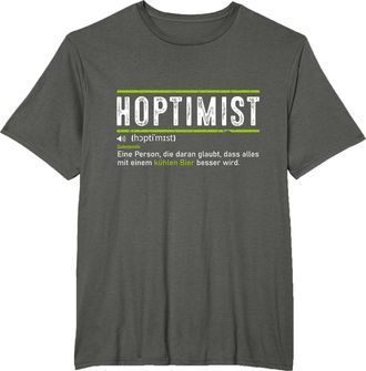 Hoptimist Lustige Bierliebhaber Bier Beer Hopfen Party Vintage T-Shirt