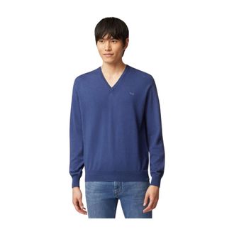 Harmont & Blaine Blauer Bio-Baumwoll-Rundhalspullover - - Knitwear - Herren - Blau - M