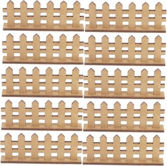 Cabilock 12 St&uuml;ck 12 Kleiner Holzlattenz&auml;une Miniatur Puppenhaus Zaunmodell Wetterfeste Blumentopf Dekoration f&uuml;r Kleiner Garten und Feengarten Innen Au&szlig;en
