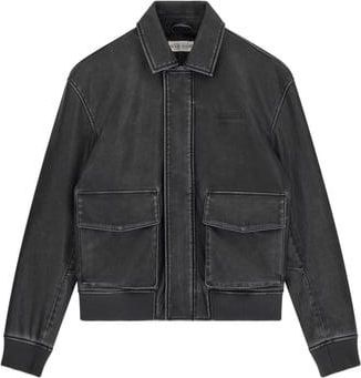 Guess Blouson droit aspect d&eacute;lav&eacute;