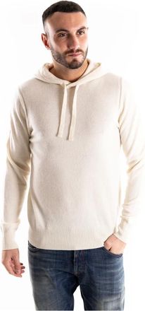 Paolo Pecora Homme, Sweatshirts et sweats à capuche, Beige, Taille: L Pull en laine à capuche
