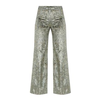 Forte_Forte Samthose mit Lurexfaden - - Trousers - Damen - Grau - S