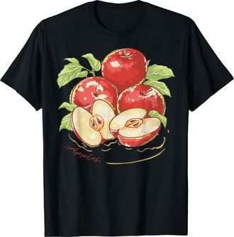 Trendy Apparel Apples Fruit Arrangement Watercolor Painting T-Shirt