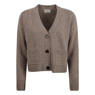 Max Mara Cardigan en laine col en V - Femme - Pulls - Brun - Taille: 42 FR