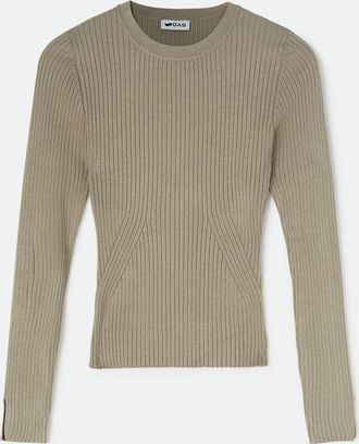 Gas Damen Pullover GILLYS ROUND NECK in braun