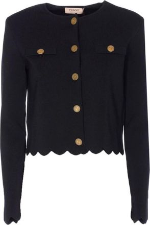Twinset Femme, Pulls, Noir, Taille: 40 FR Cropped Cardigan