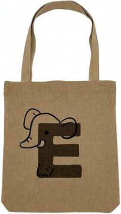 Fabulous Sac Shopping Tote Bag Aspect Lin - E like Elephant Letter First Name Animals Drawing Child - Sac de Courses Toile Epaisse 360g Beige Naturel Cabas Por