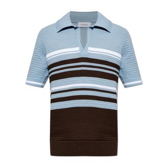 Ferragamo Polo mit dekorativem Webmuster - - Tops - Herren - Blau - S