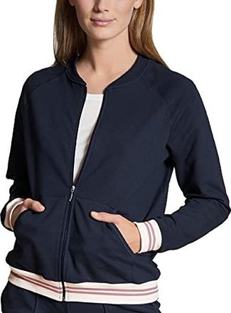 CALIDA Favourites Veste Lounge Femme, Surface Lisse et l&eacute;g&egrave;rement brillanteavec Bords-c&ocirc;tes Doux et Poches lat&eacute;rales