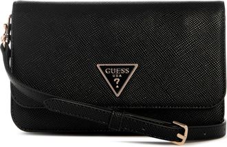Guess Damen Noelle Ii Crossbody Flap Organizer Umh&auml;ngetasche, Schwarz