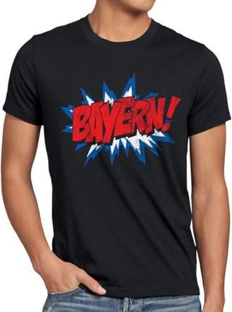 style3 Bayern Fan T-Shirt Homme Football, Taille:XL;Couleur:Noir