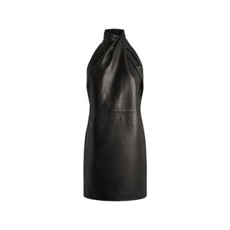 Balmain Lambskin Open-back Dress