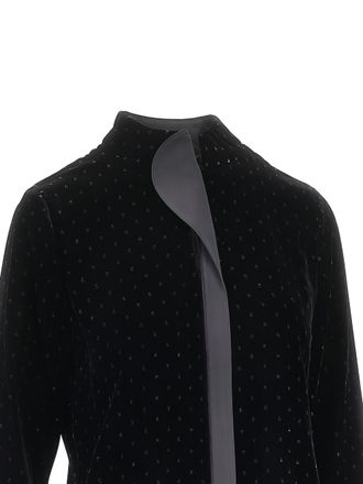Emporio Armani Glittered Velvet Blouse - Black