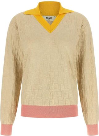 Fendi Baumwoll- und Seidenpullover - - Tops - Damen - Mehrfarbig - S