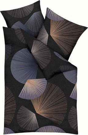 Kaeppel Bettw&auml;sche Koya schwarz, oder aubergine Mako Satin / 100% Baumwolle (schwarz 610, 1 x 80x80 + 1 x 155x220 cm)