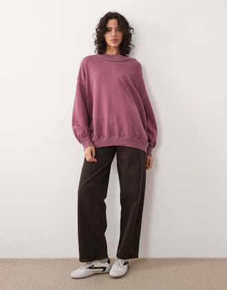 Free People Palm Springs - Pull &agrave; col montant - Prune Damas-Violet