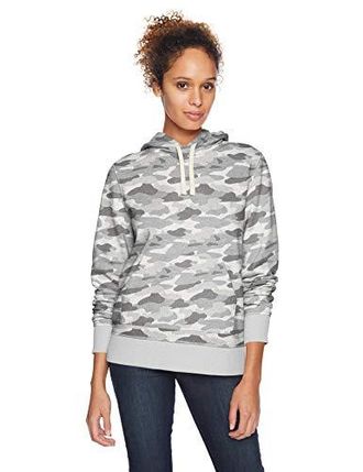 Amazon Essentials Sweat à Capuche en Polaire Coupe Standard (Disponible en Grande Taille) Femme, Gris Camouflage, L