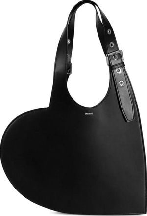 Coperni Hobo Bags - Heart-Shaped Black Leather Bag With Single Shoulde - Gr. unisize - in Schwarz - für Damen