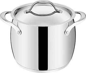 Lagostina Orchestra Marmite avec Couvercle et Deux Poignées en Acier Inoxydable 18/10 Ø 24 cm, Fond Lagotherm 3 Couches, Effet Miroir Extérieur et Intérieur Sat