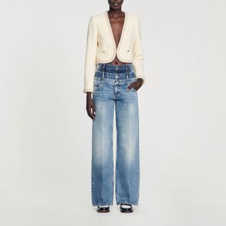 Sandro Kurze Tweed-Jacke