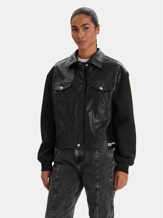 Karl Lagerfeld Jacke aus Kunstleder B1W15027 Schwarz Regular Fit