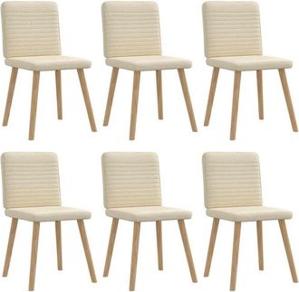 vidaXL Vidaxl - Chaises à manger lot de 6 crème tissu