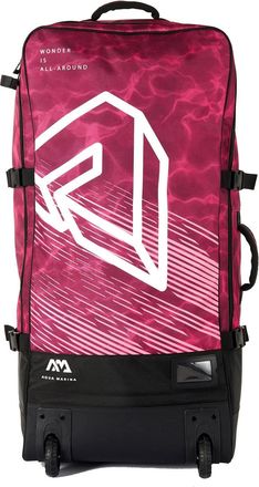 Aqua Marina ucksack mit Rei&szlig;verschluss f&uuml;r iSUP & Kajak Raspberry 90L Schwarz/Pink, Tragetasche mit Rollen & Zubeh&ouml;rf&auml;cher