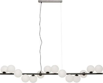 Kare Design Design Hängeleuchte Scala Balls Milky, Schwarz, 14 milchige Lampenschirme, Fassung G9, Lampen, Wohnzimmerlampe, Esszimmerlampe, kein Leuchtmittel enth
