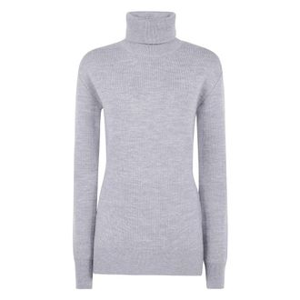 Toteme Doppelt Gestrickter Rollkragenpullover aus Kaschmir und Merinowolle - - Knitwear - Damen - Grau - L