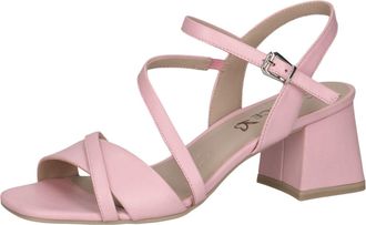 Caprice Damen Sandalen mit Absatz aus Leder Festlich, Rosa (Rose Perlato), 40 EU