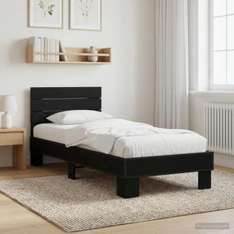 vidaXL Vidaxl Struttura Letto Con Testata Rovere Nero 80 X 200 Cm