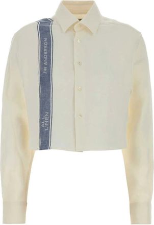 J.W.Anderson Femme, Blouses et Chemises, Blanc, Taille: 36 FR Chemise en lin ivoire