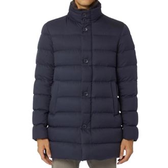Herno Blaue Lange Daunenjacke - - Jackets - Herren - Blau - 4XL