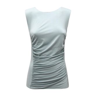 Armani Jersey Top mit Rei&szlig;verschluss hinten - - Tops - Damen - Blau - M