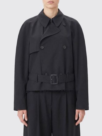 Maison Margiela Kurzer zweireihiger Trenchcoat aus Wollmischung mit G&uuml;rtel