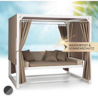 Blumfeldt Balancelle de jardin, xl Balancelle de jardin Hamac avec auvent et rideaux, Balancelle de jardin 3 places pour jardin et terrasse, Hamac Balancelles