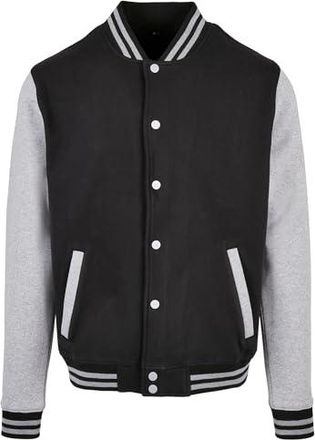 Build Your Brand Homme Basic College Jacket Veste, Noir/Gris Chiné., L EU