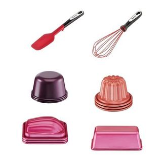 T-fal Lot 2 ustensiles de cuisine en silicone, Fouet et spatule Maryse + Moules à Cannelés, Muffins, Cake, Revêtement antiadhésif, Démoulage facile, Cuisson