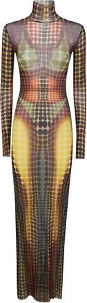 Jean Paul Gaultier Femme, Robes, Multicolore, Taille: 38 FR Re-edition The Brown Dots Long Dress