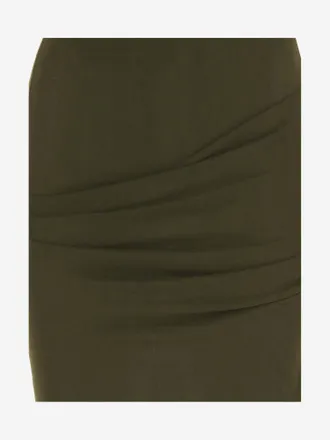Jacquemus Womens Draped Mini Dress Dark Khaki Cotton