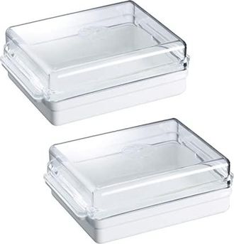 Westmark 2 Kühlschrank-Butterdosen, Kunststoff, Traditionell, Weiß/Transparent, 208822E3